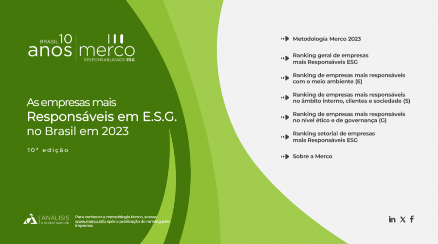Merco anuncia Ranking Merco Responsabilidade ESG Brasil 2023, com ...